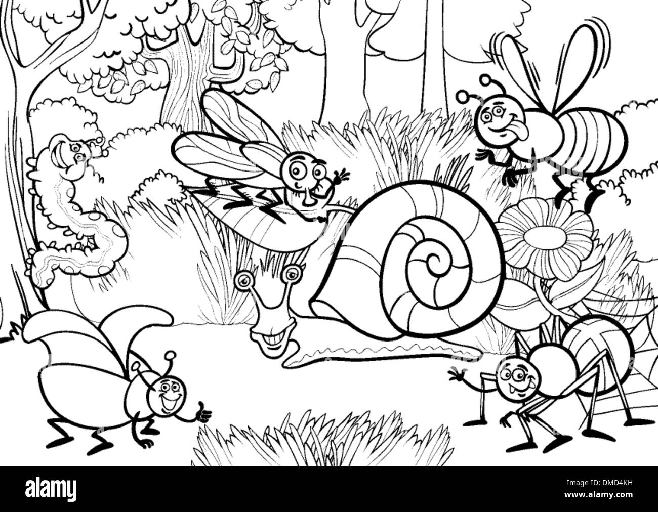 cartoon insects for coloring book Stock Vector Image & Art - Alamy