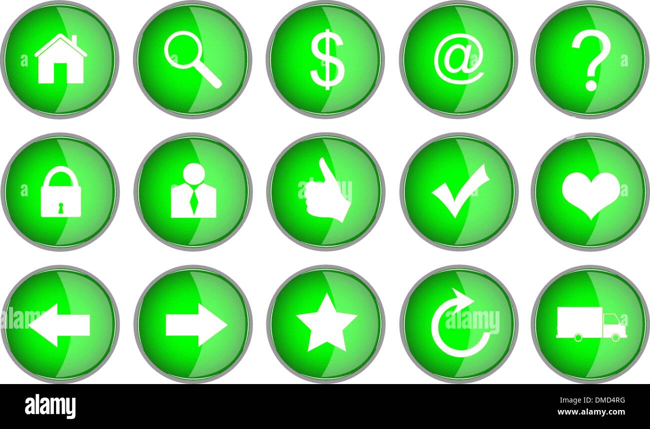 Set of green web buttons Stock Vector Image & Art - Alamy