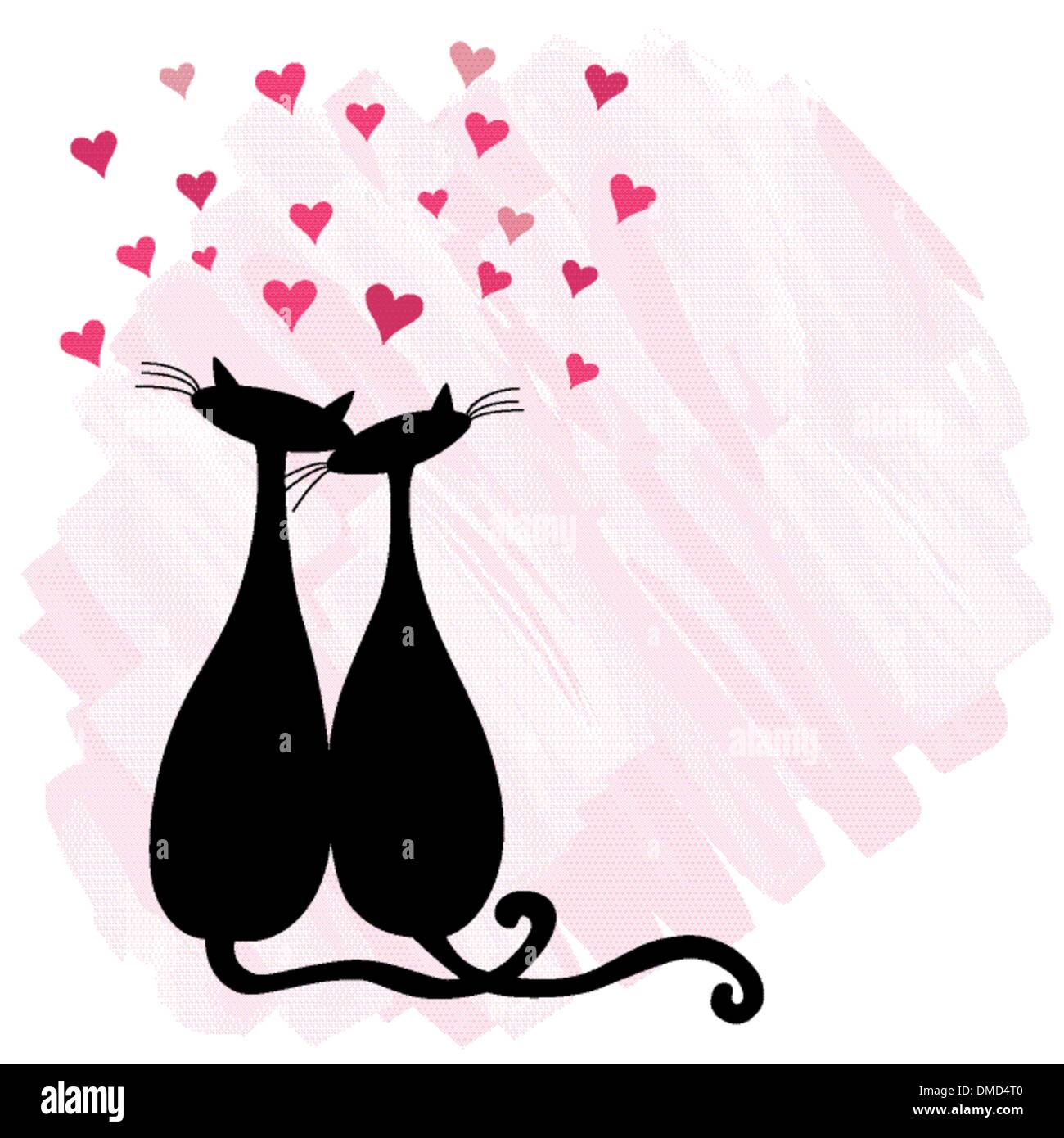 Funny cats in love Stock Vector Images - Alamy