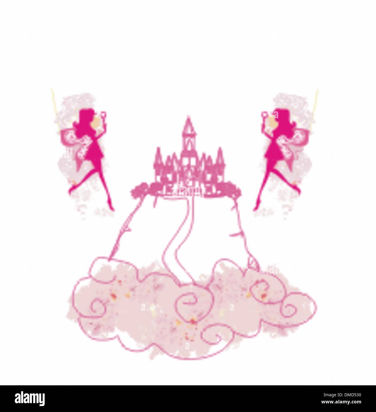 Beautiful fairytale pink castle frame hi-res stock photography and ...