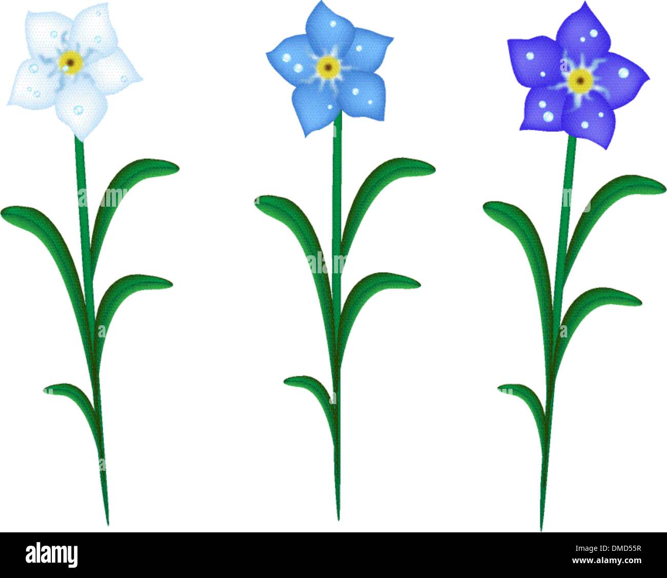 Blue wild spring flowers in Stock Vector Images - Alamy