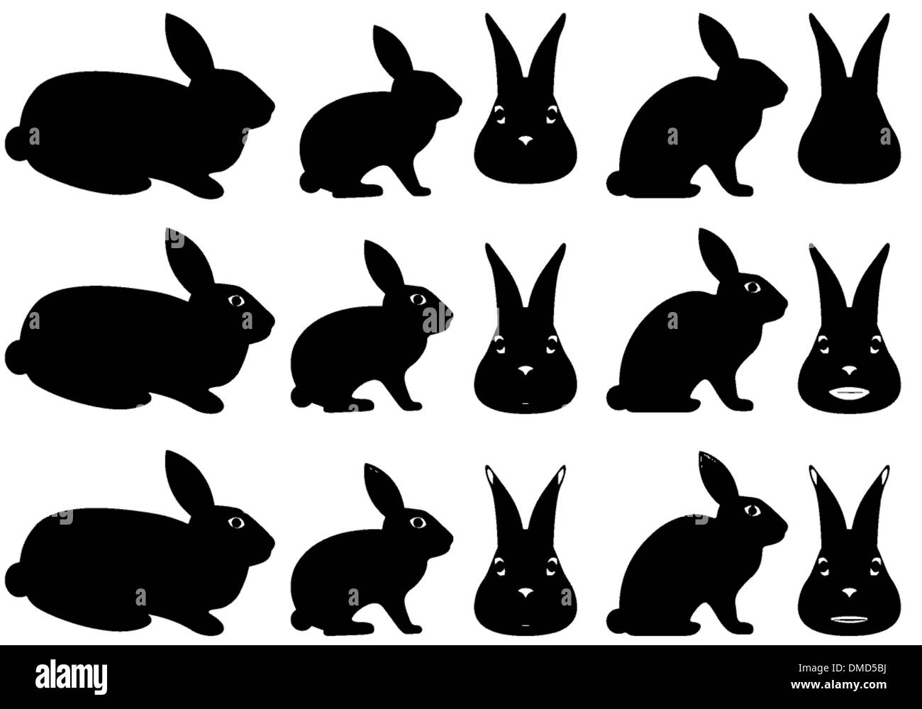 Group of white rabbits Stock Vector Images - Alamy