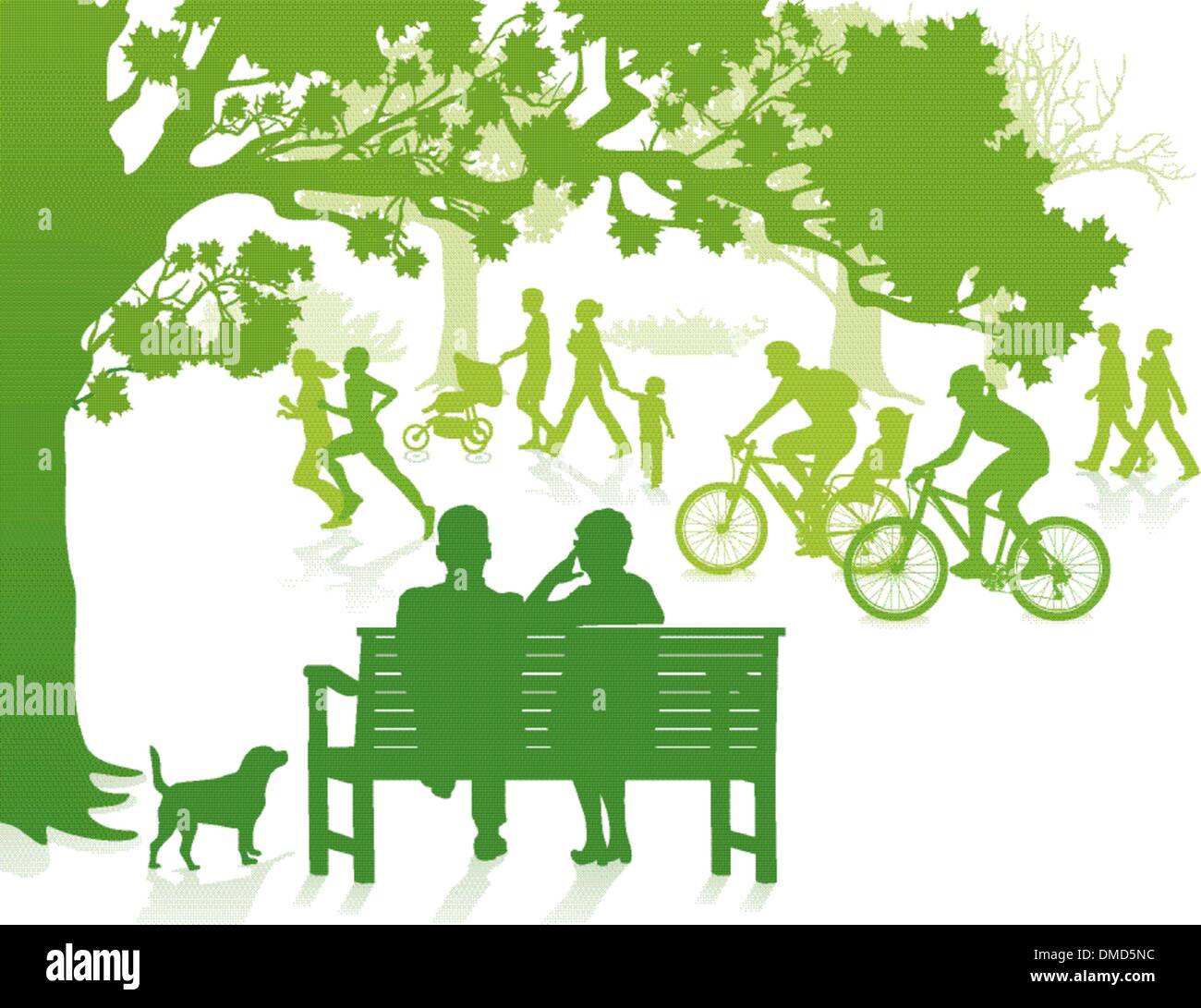Family in park running Stock Vector Images - Alamy