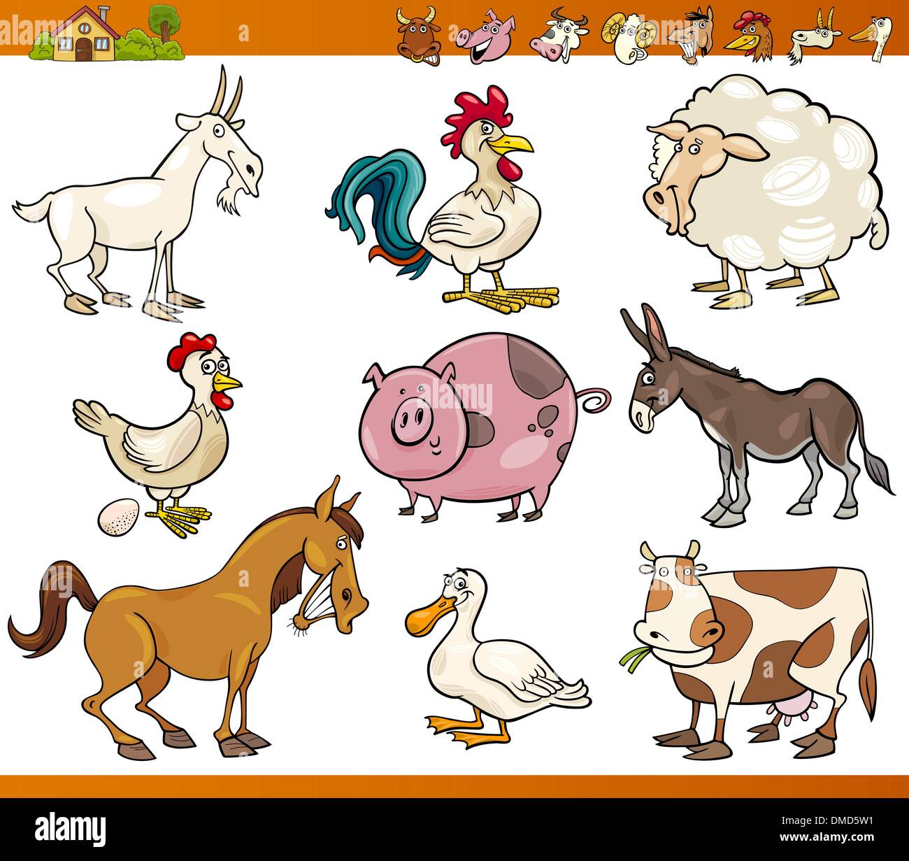 farm animals set cartoon illustration Stock Vector Image & Art - Alamy