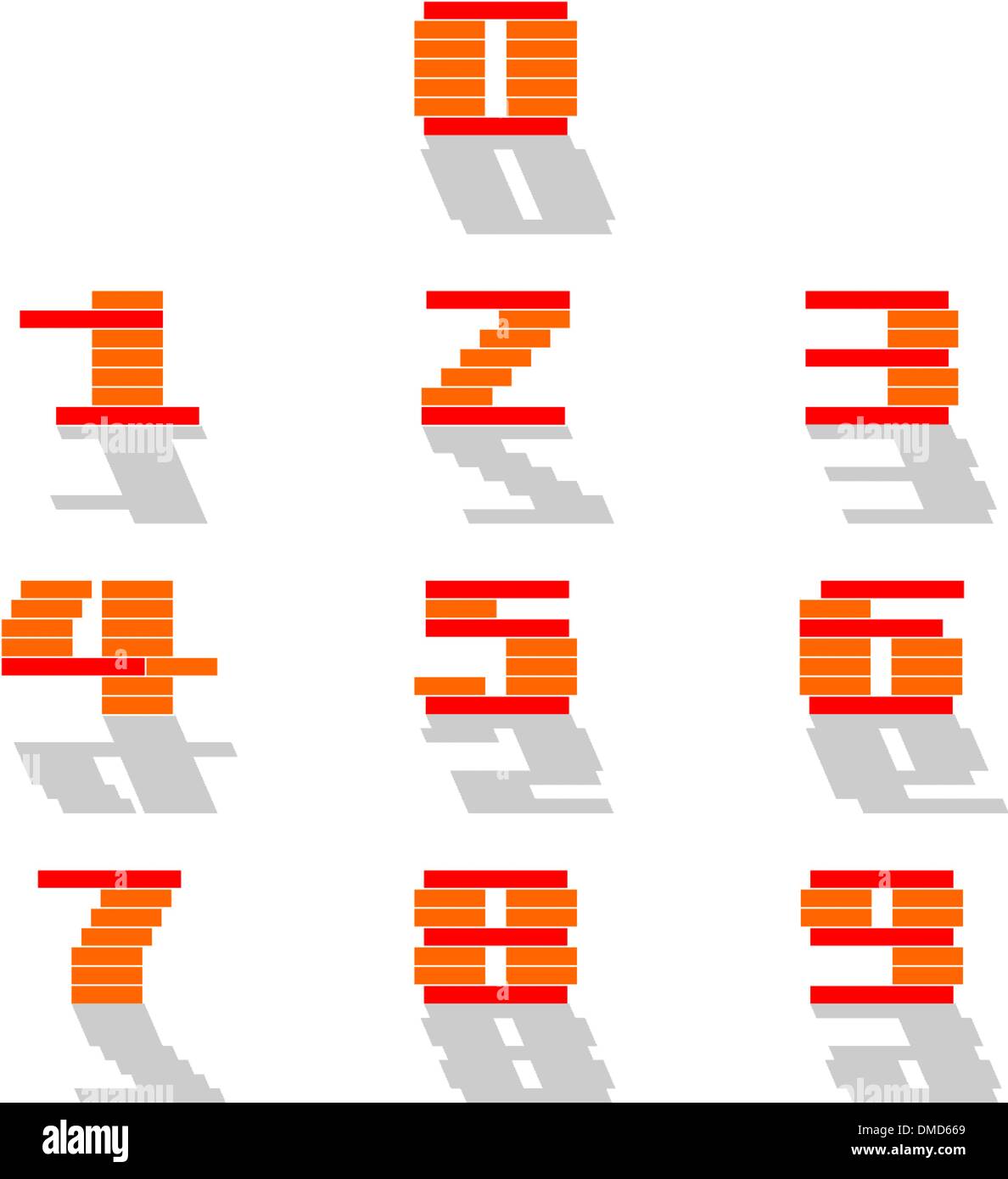 Cube with digits Stock Vector Images - Alamy