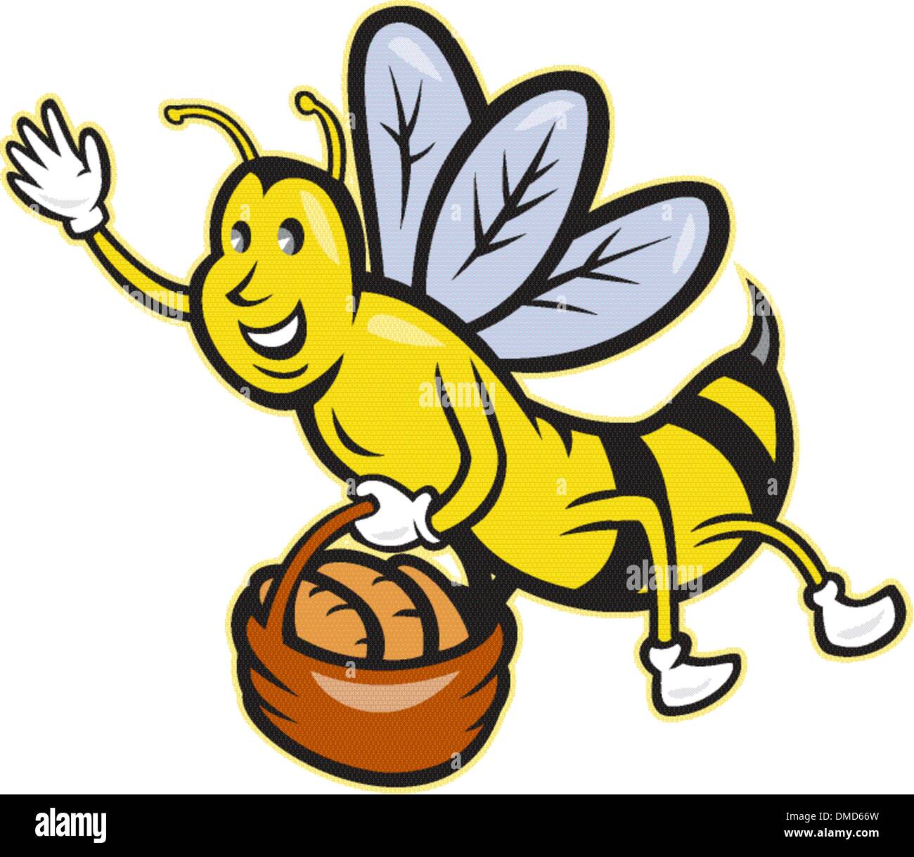 Bee Carrying Basket Bread Loaf Cartoon Stock Vector Image & Art - Alamy