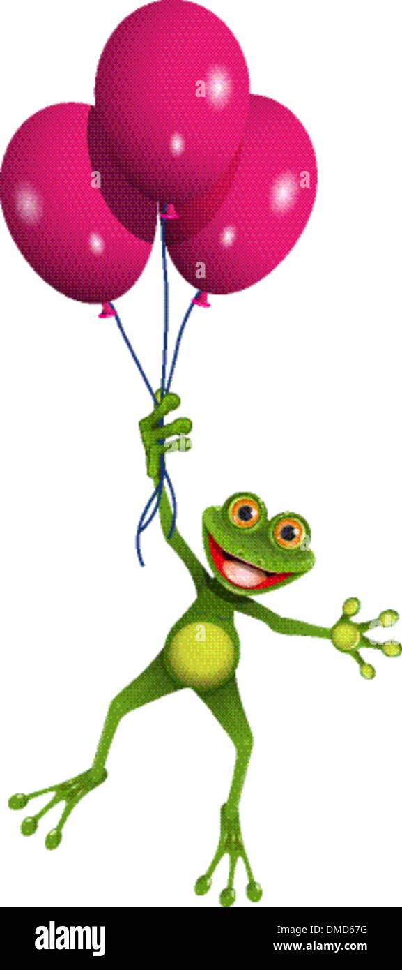 Frog in balloons Stock Vector Image & Art - Alamy