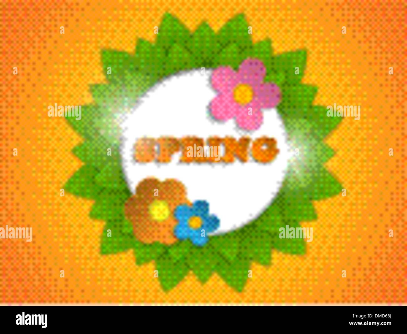 Beautiful Spring Flowers Orange Background Stock Vector Image & Art - Alamy