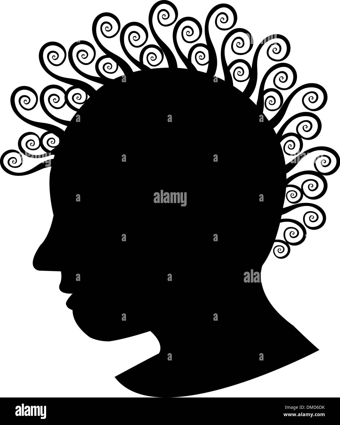 Curls hair silhouette hi-res stock photography and images - Alamy