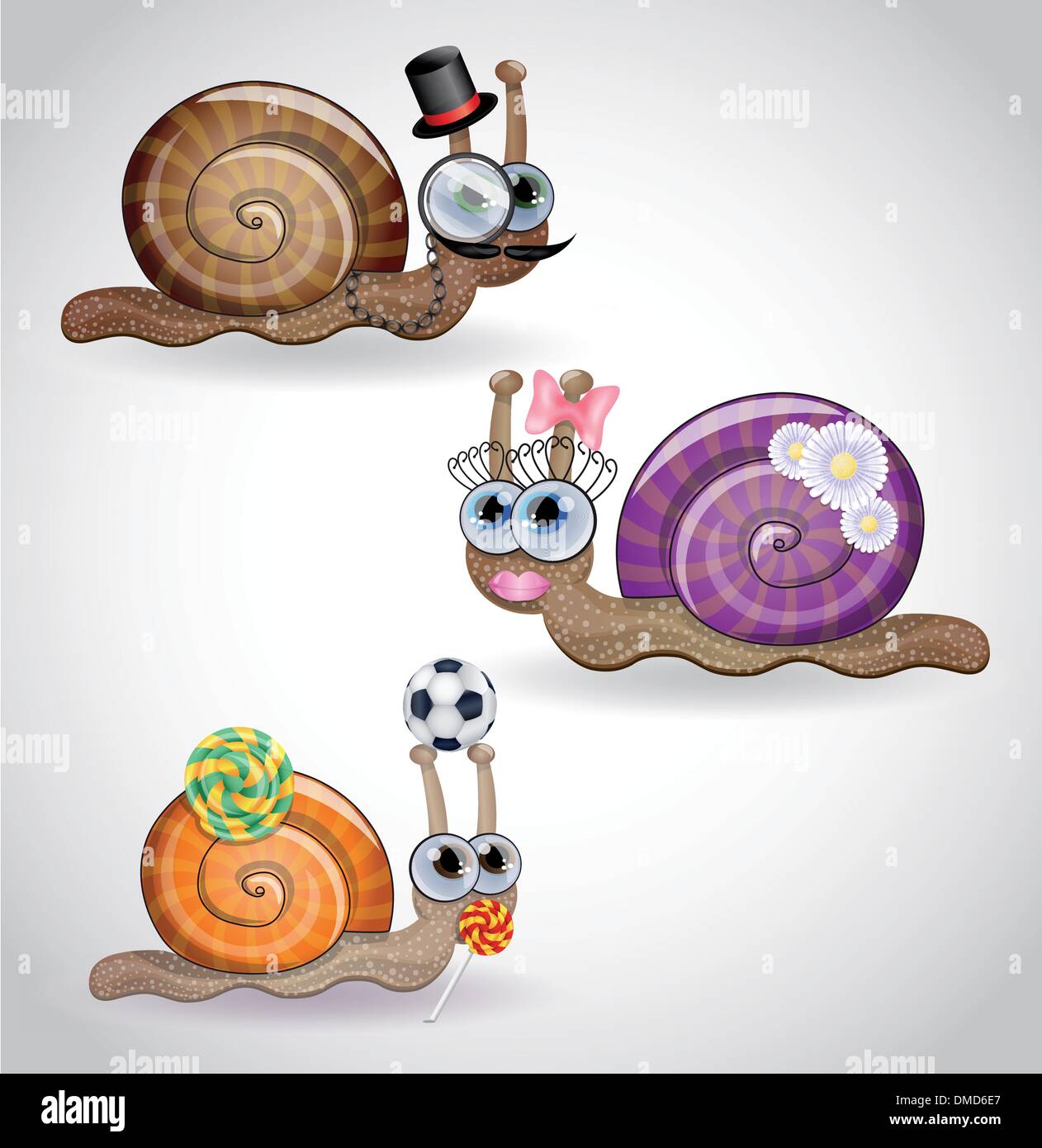 Family of snails Stock Vector Images - Alamy