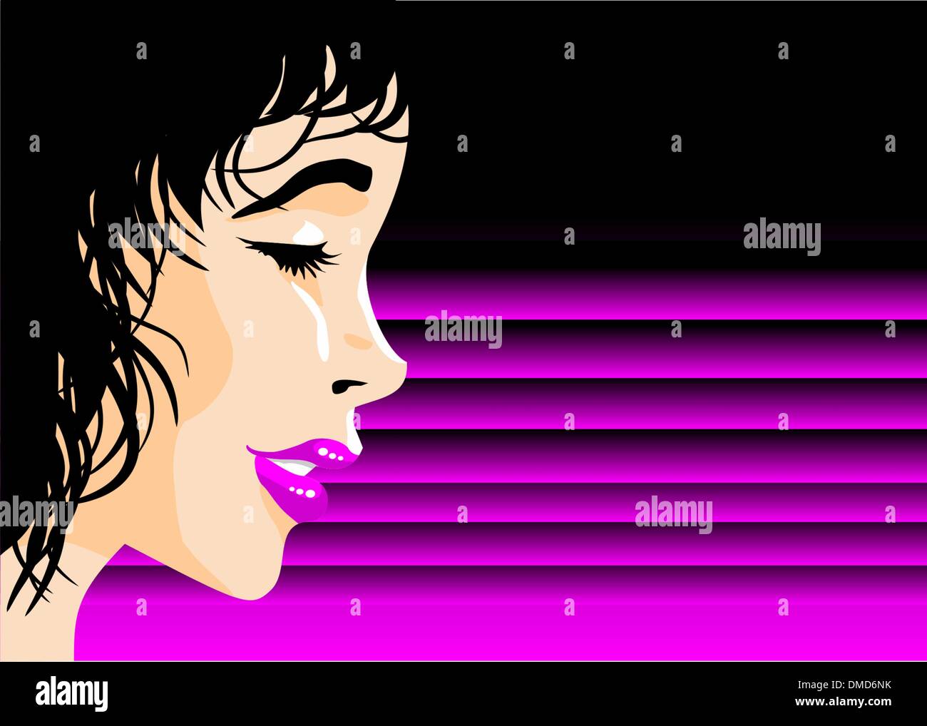 Sad beautiful woman Stock Vector Images - Alamy