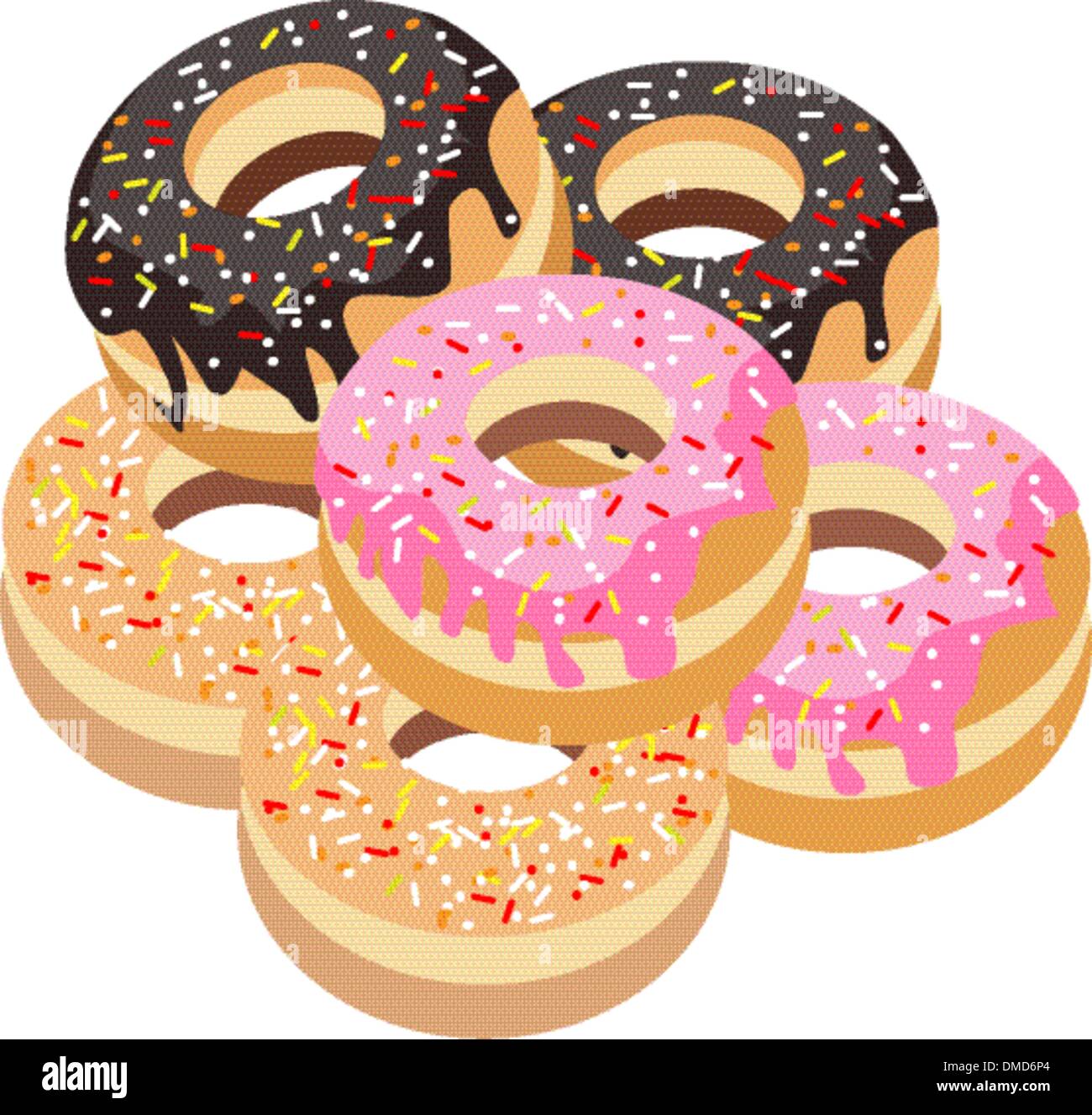 Six donuts Stock Vector Images - Alamy