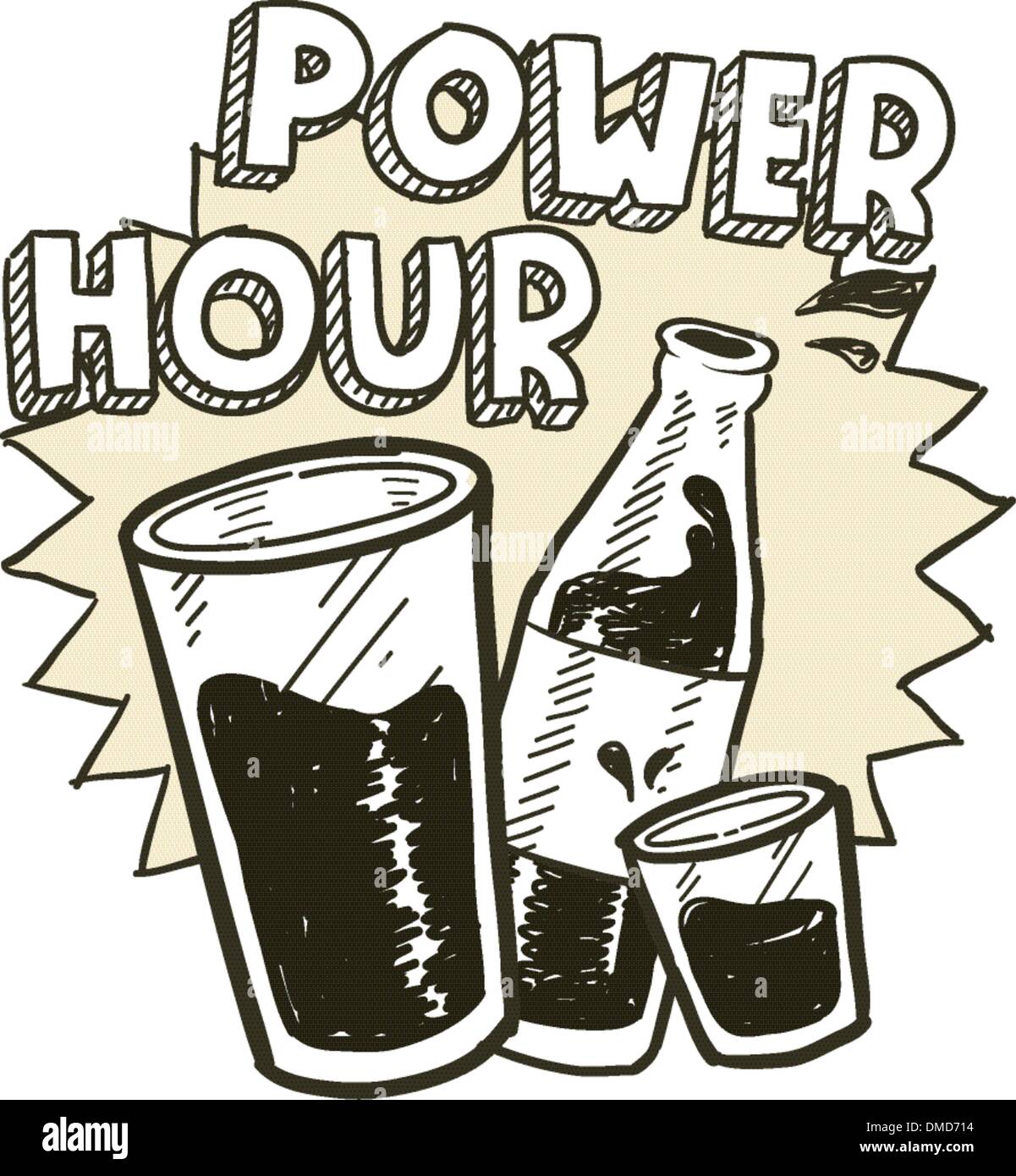 Power hour alcohol sketch Stock Vector Image & Art - Alamy