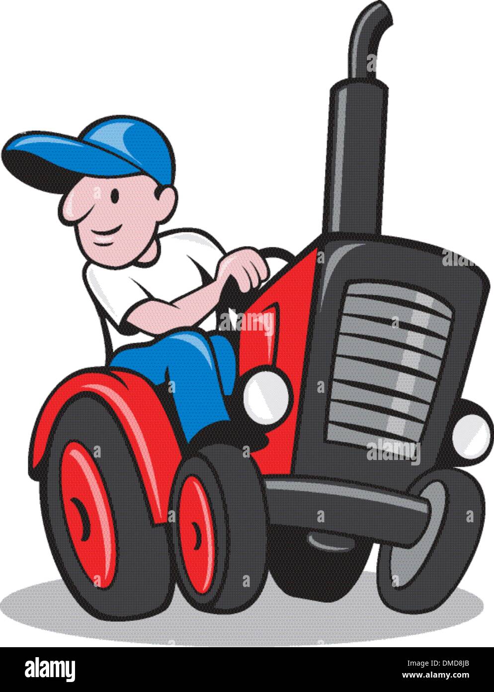 Farmer Driving Vintage Tractor Cartoon Stock Vector Image & Art - Alamy