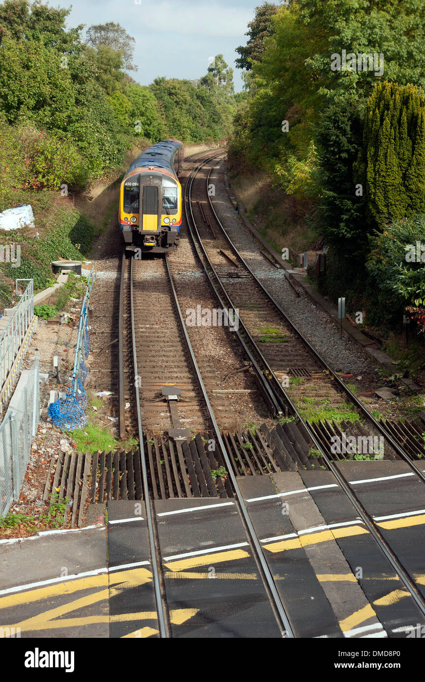 Level crossing farnham train station hi-res stock photography and ...
