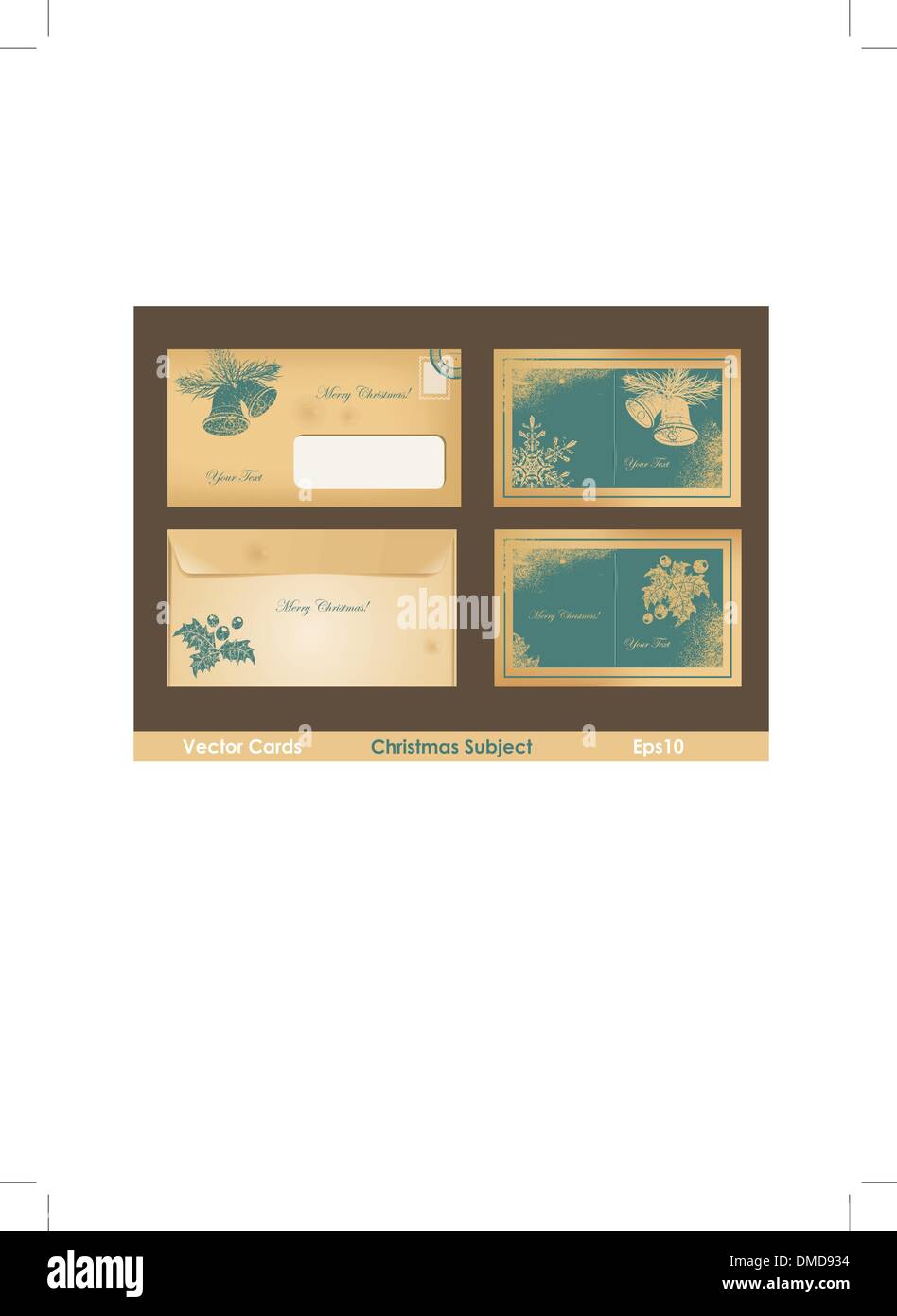 Vintage christmas card greeting Cut Out Stock Images & Pictures - Alamy