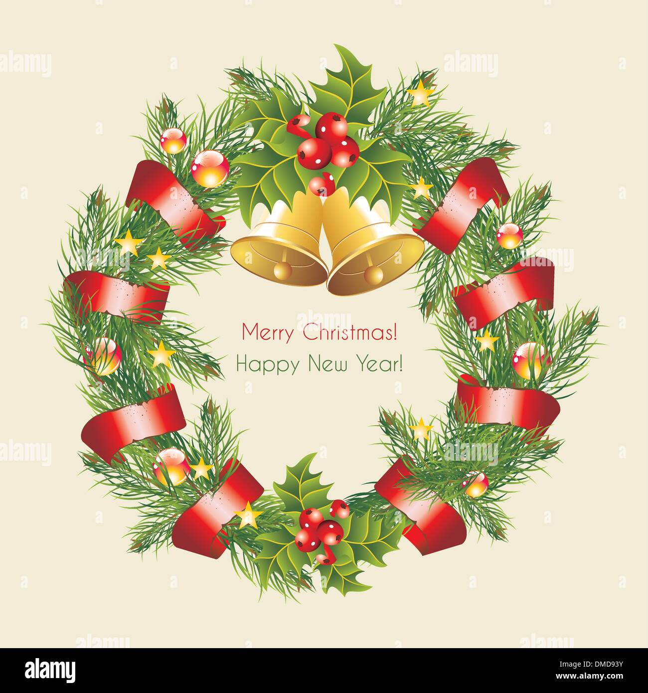 Vector christmas wreath Stock Vector Images - Alamy