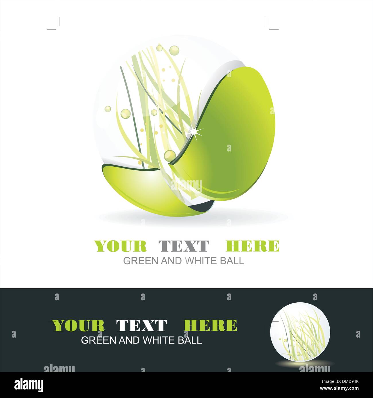 Sphere with grass inside, vector shiny ball. Eco symbol Stock Vector ...