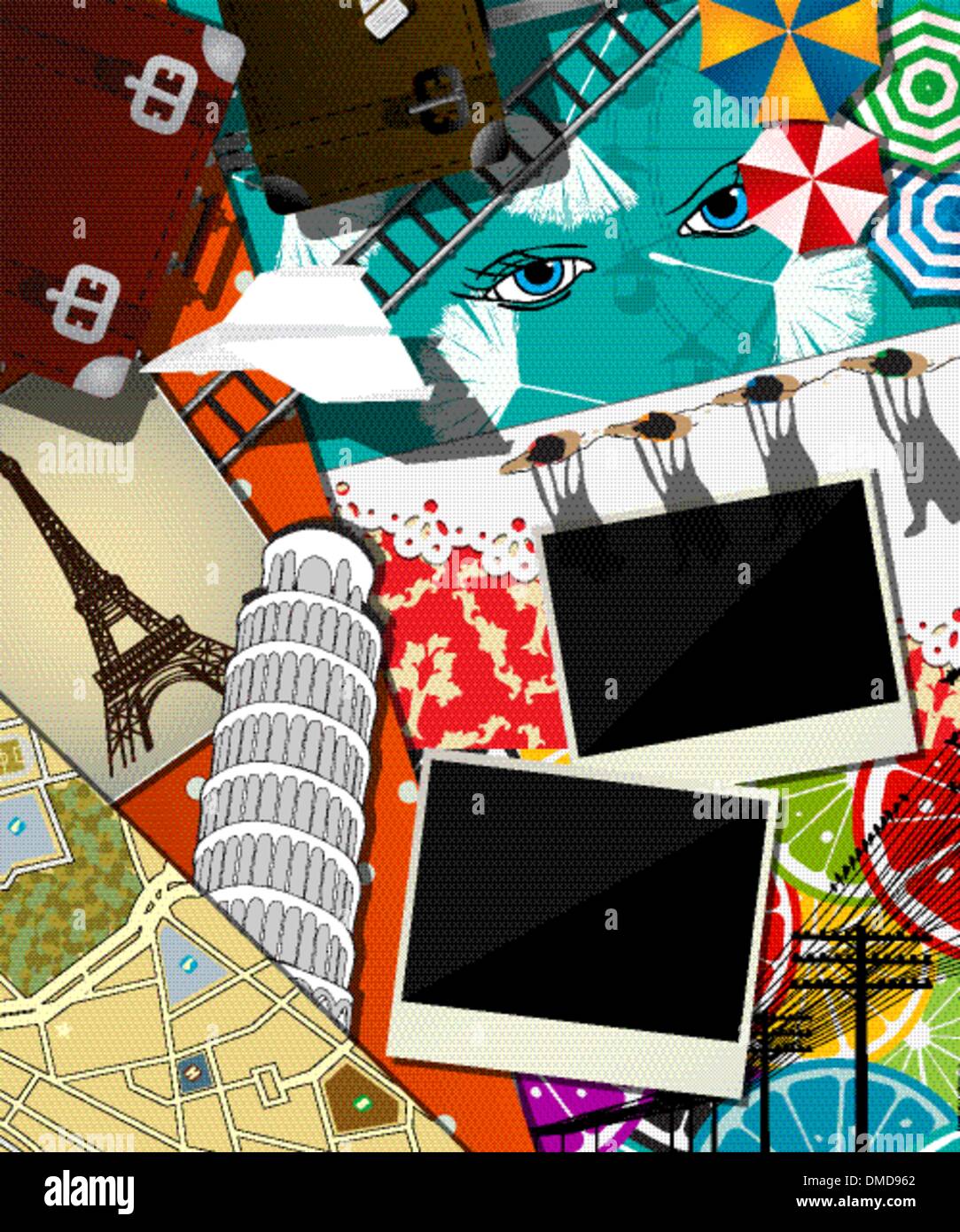 Travel abstract collage Stock Vector Image & Art - Alamy