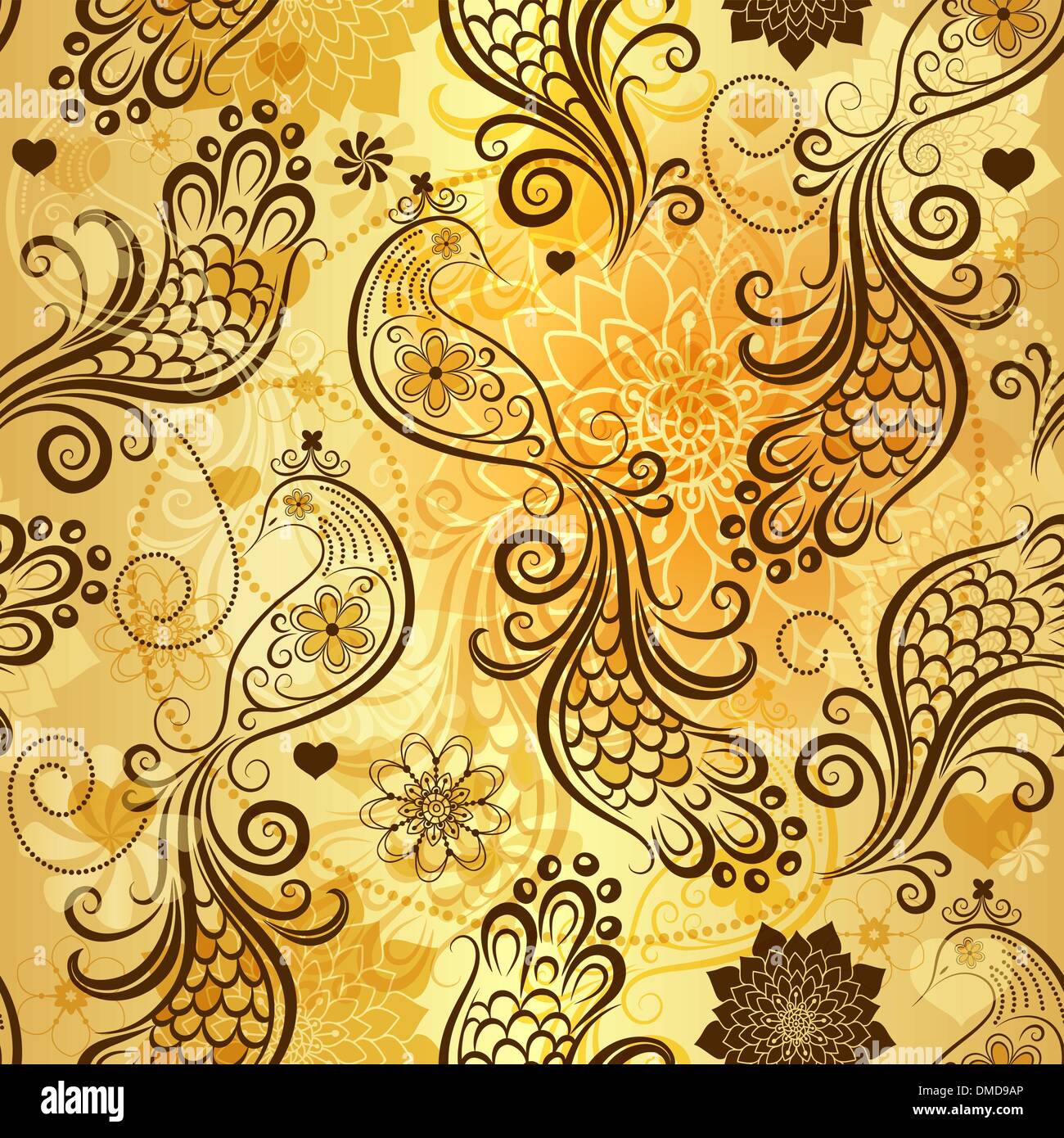 Golden pattern hi-res stock photography and images - Alamy