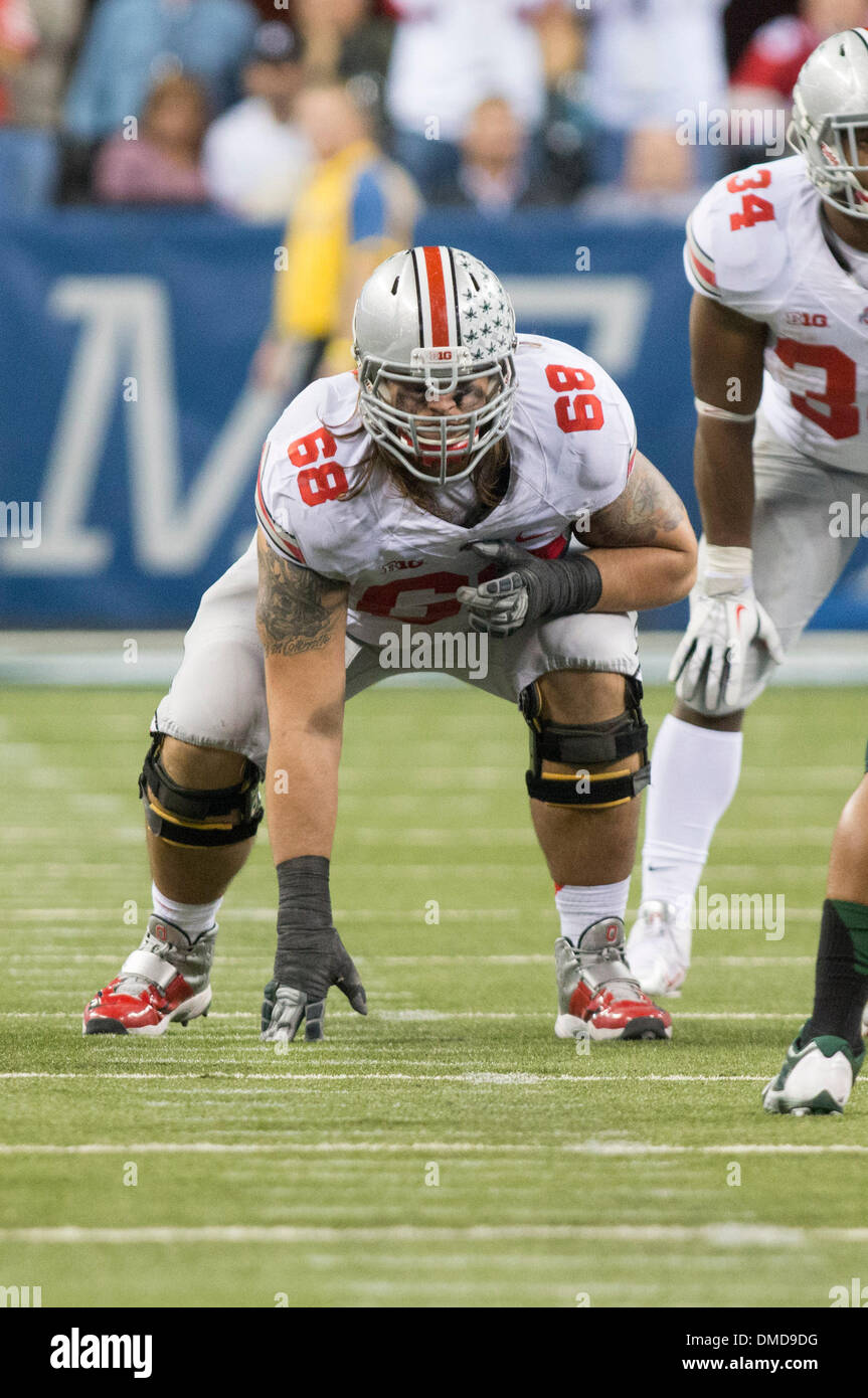 Indianapolis, IN, USA. 7th Dec, 2013. Ohio State Buckeyes offensive ...