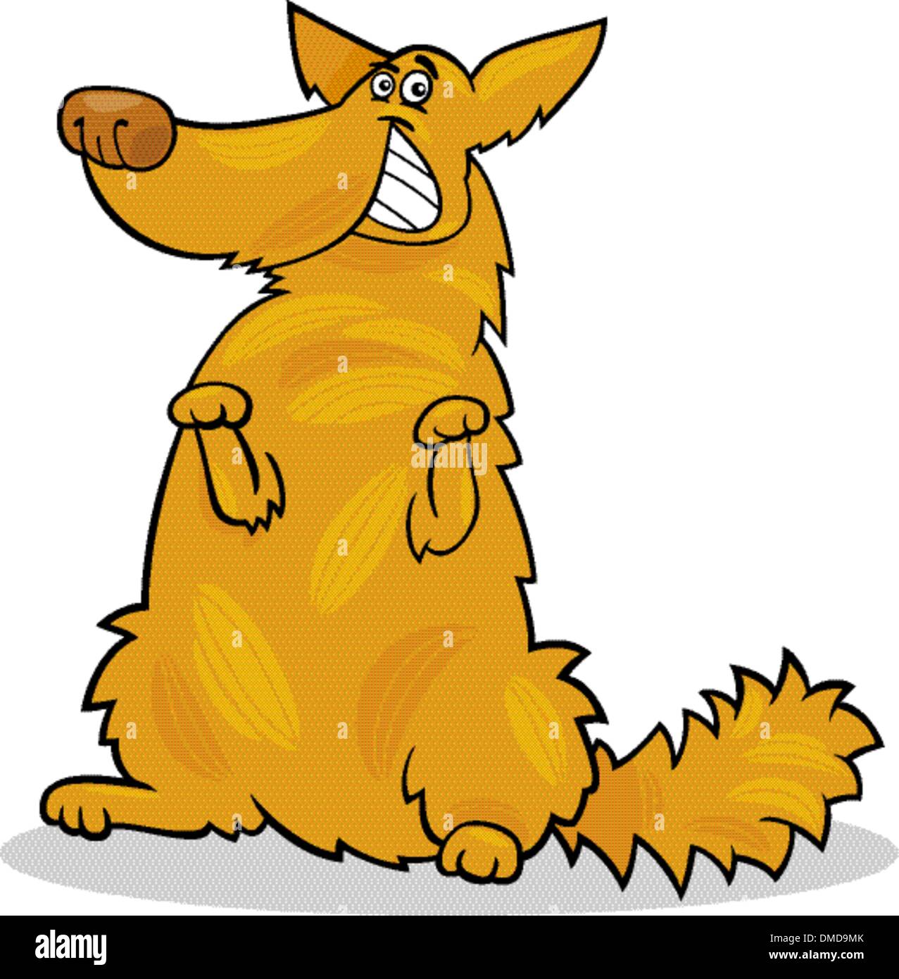happy yellow shaggy standing dog Stock Vector Image & Art - Alamy