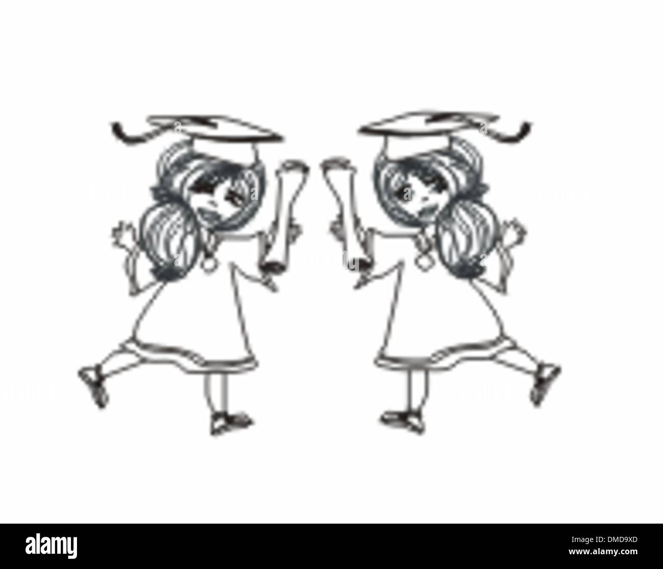 girl smiling celebrating graduation day holding diploma in her h Stock ...