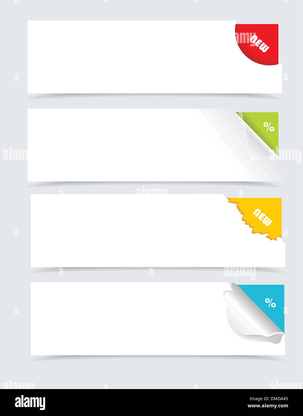 Papers with different corner and place for your text. vector ...