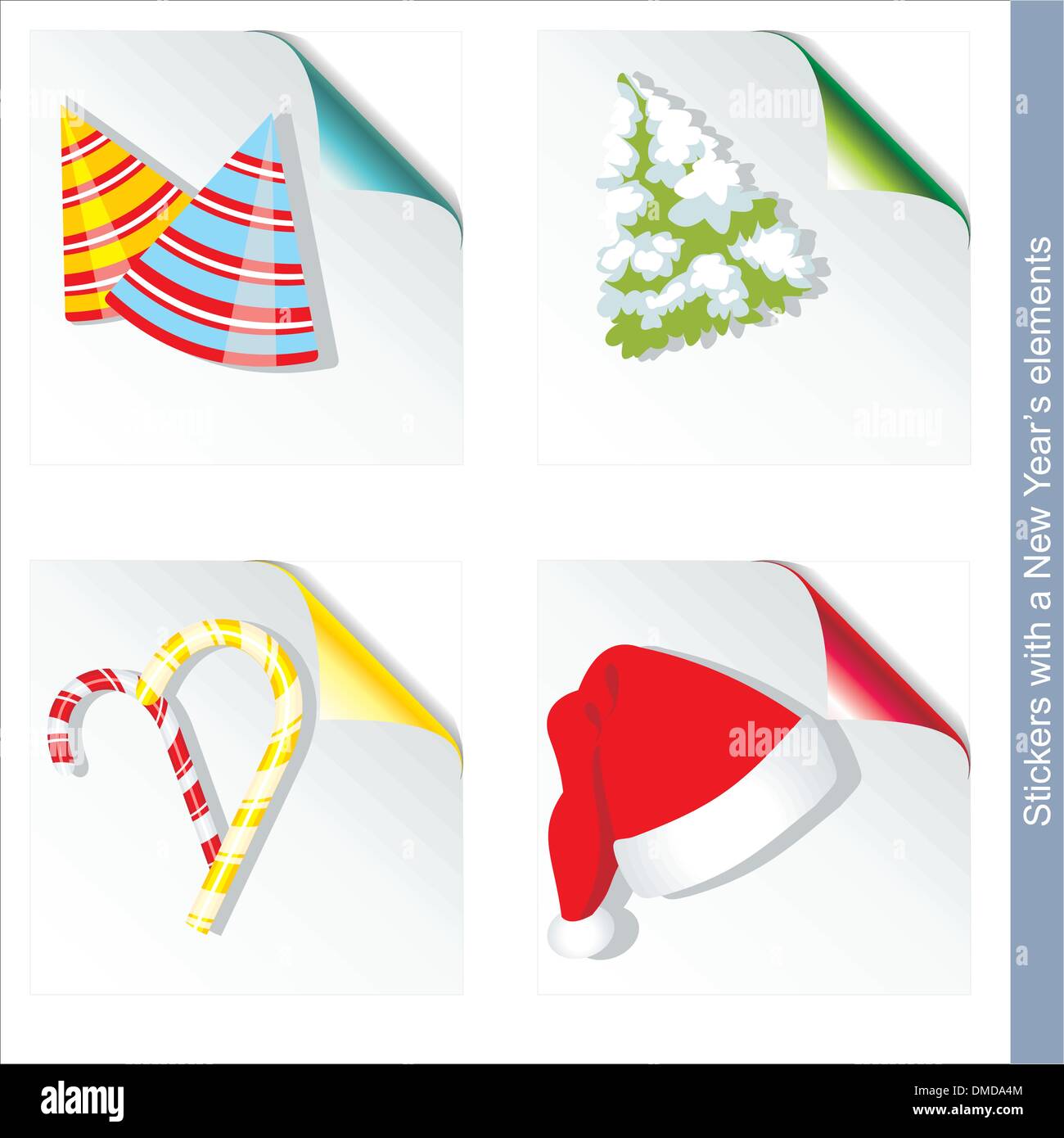 Christmas stickers set cartoon Stock Vector Images - Alamy