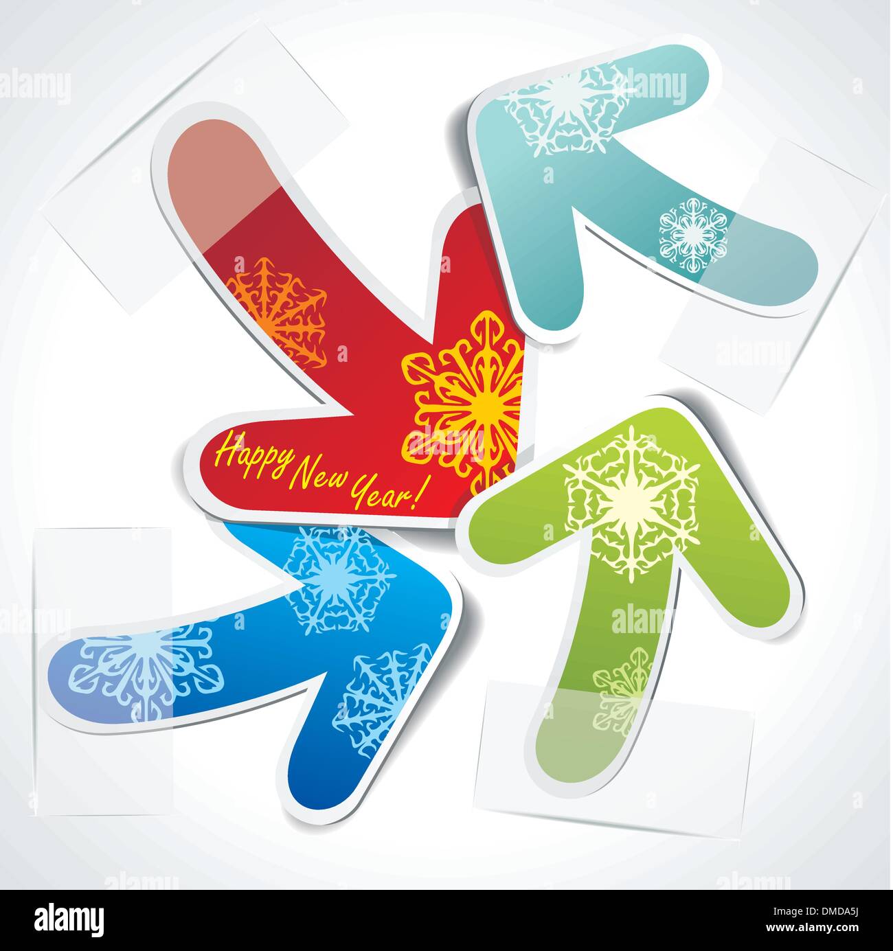 Color arrows with snowflakes Stock Vector Image & Art - Alamy