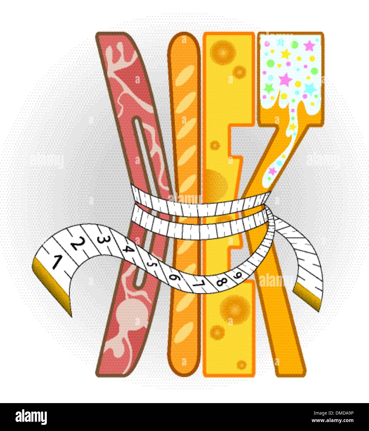Measuring hunger Stock Vector Images - Alamy