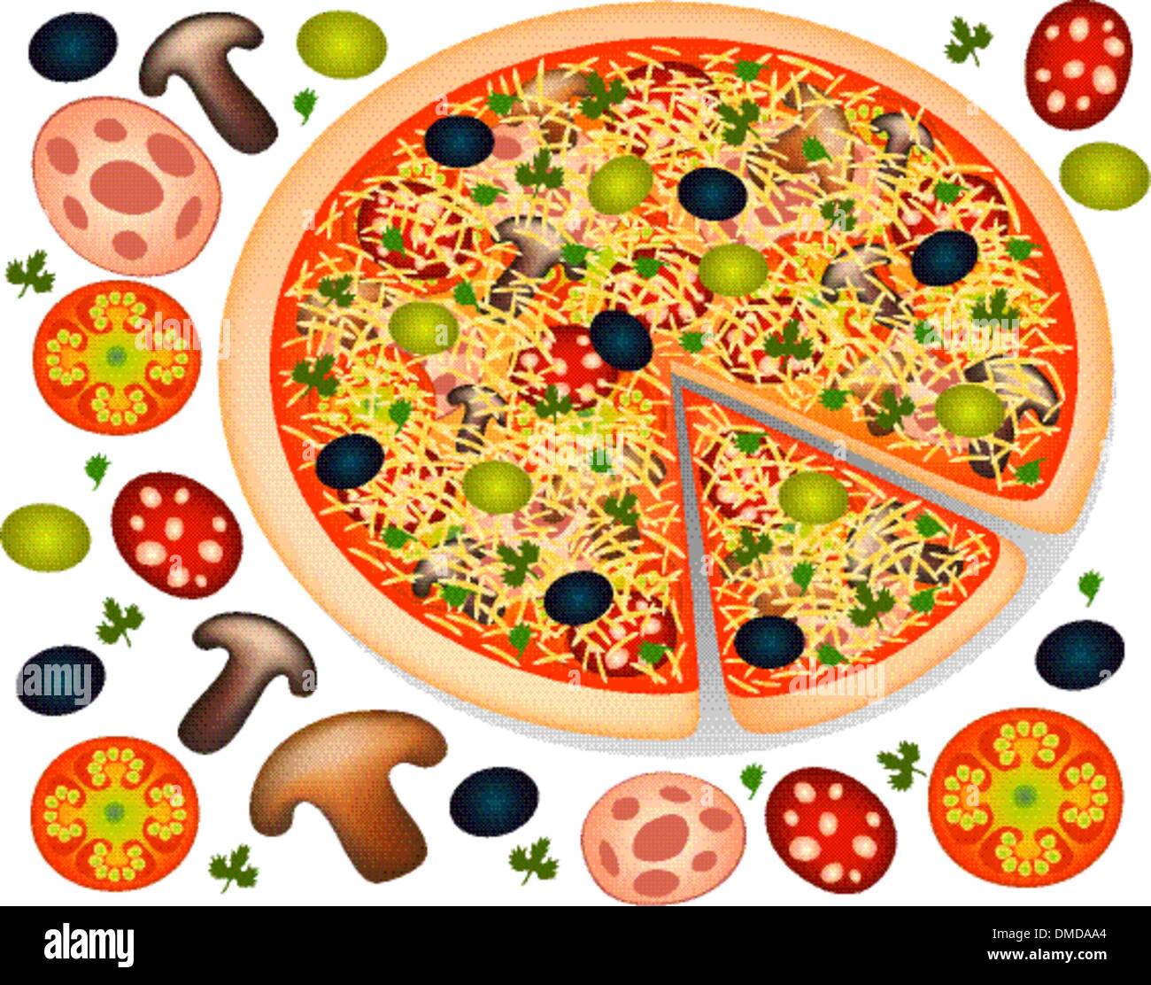 Parmesan pizza Stock Vector Images - Alamy