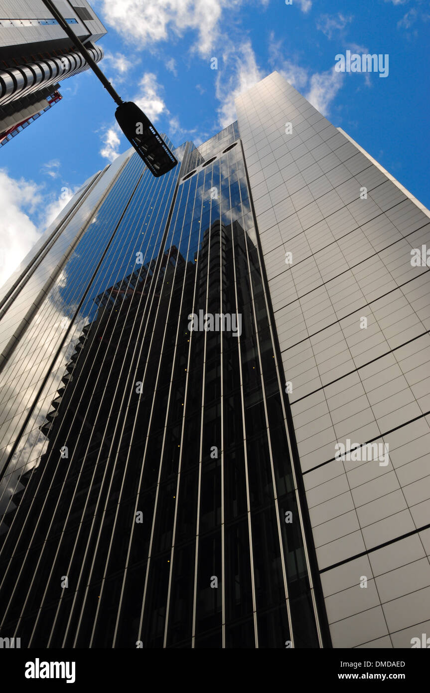 Sydney City Skyscrapers Wide angle vertical perspective - looking up ...