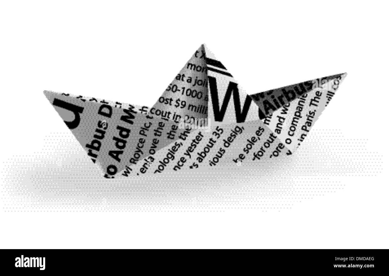 Paper boat vector vectors hi-res stock photography and images - Alamy