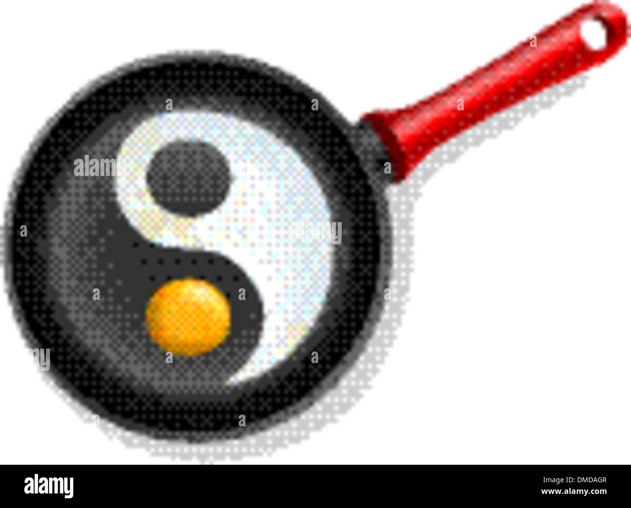 Red white frying pan Stock Vector Images - Alamy