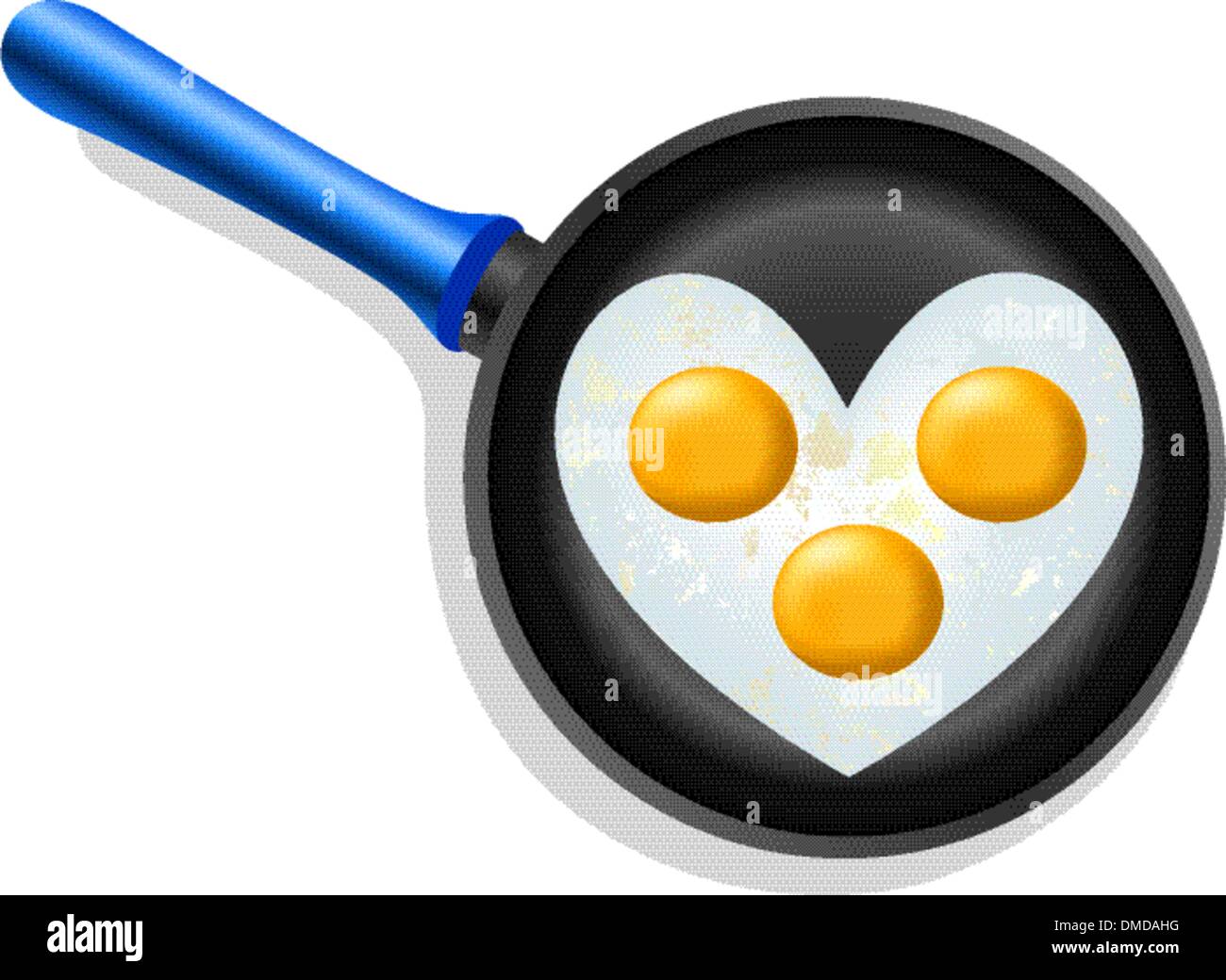 scrambled eggs in a heart shape in a frying pan Stock Vector Image & Art - Alamy