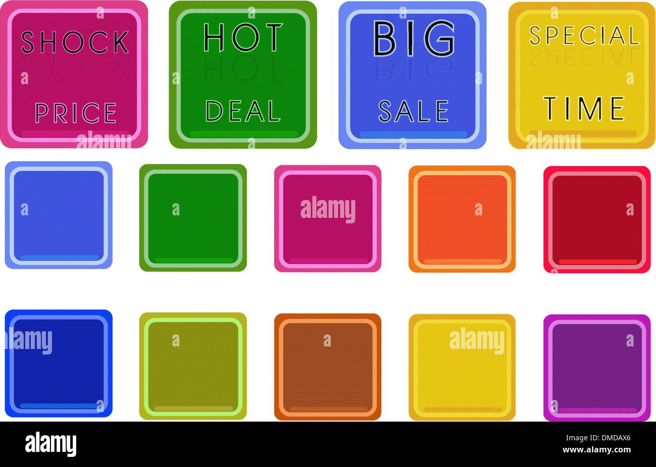 Colorful Illustration Set of Shiny Square Labels Stock Vector Image ...