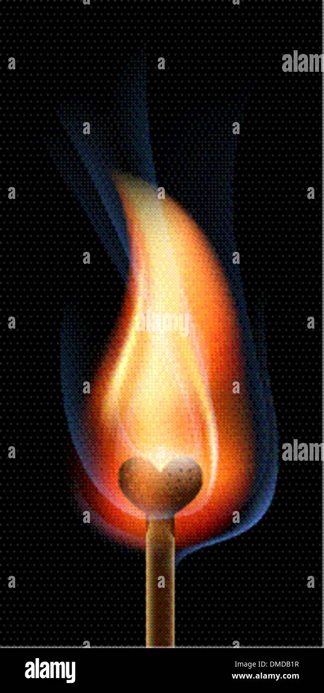 Burning fire candle in Stock Vector Images - Alamy