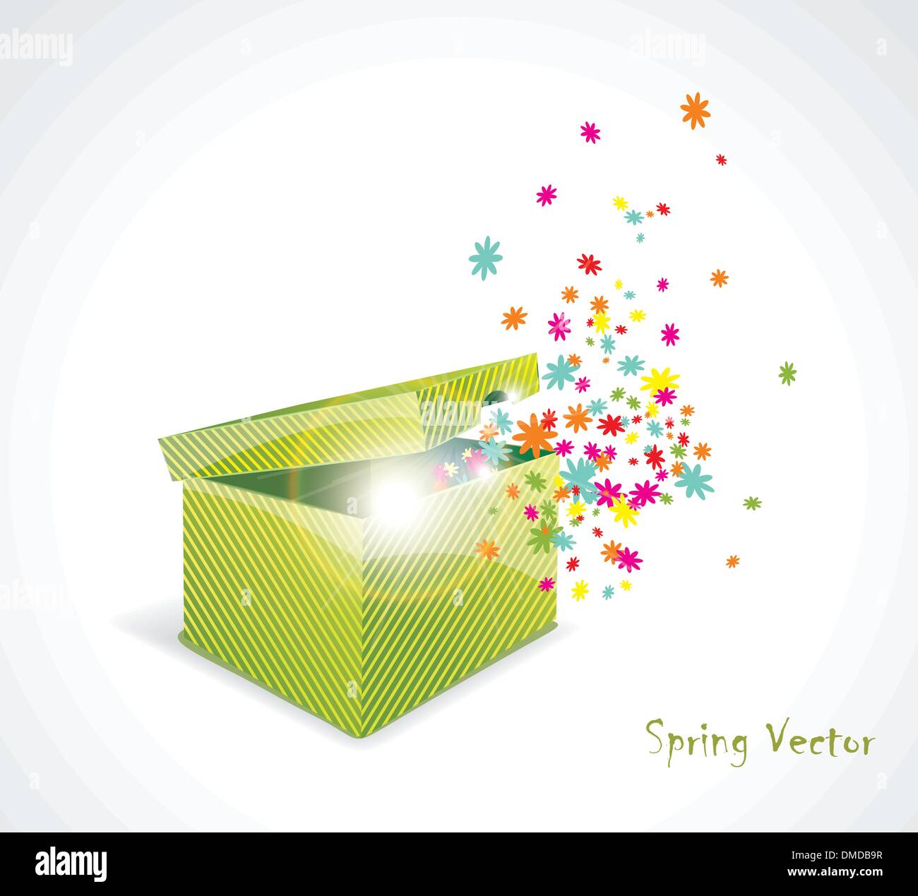 Magic gift box with flowers Stock Vector Image & Art - Alamy