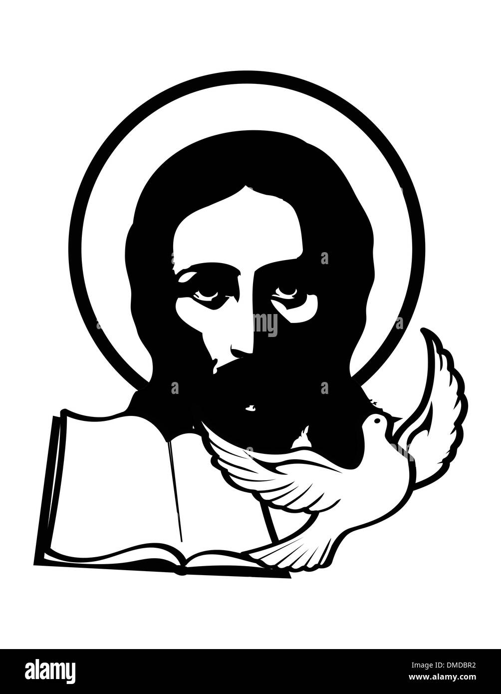 Jesus christ with dove Black and White Stock Photos & Images - Alamy