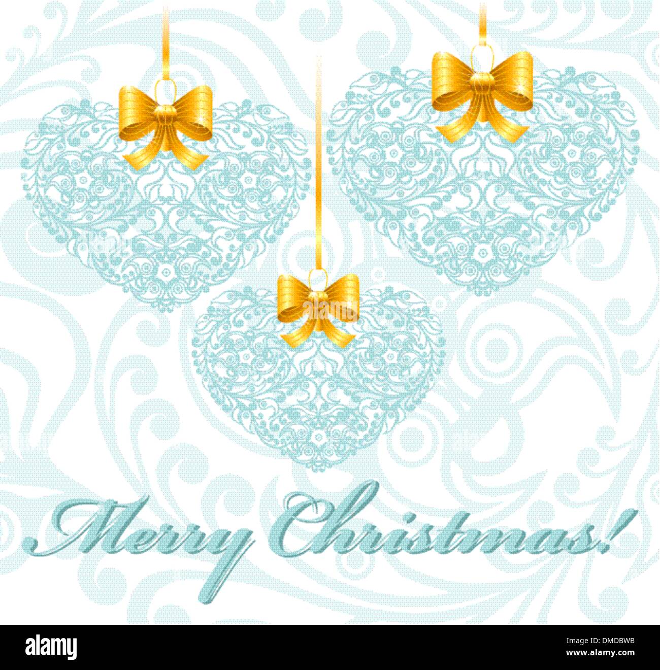 Christmas card with patterned hearts Stock Vector Image & Art - Alamy