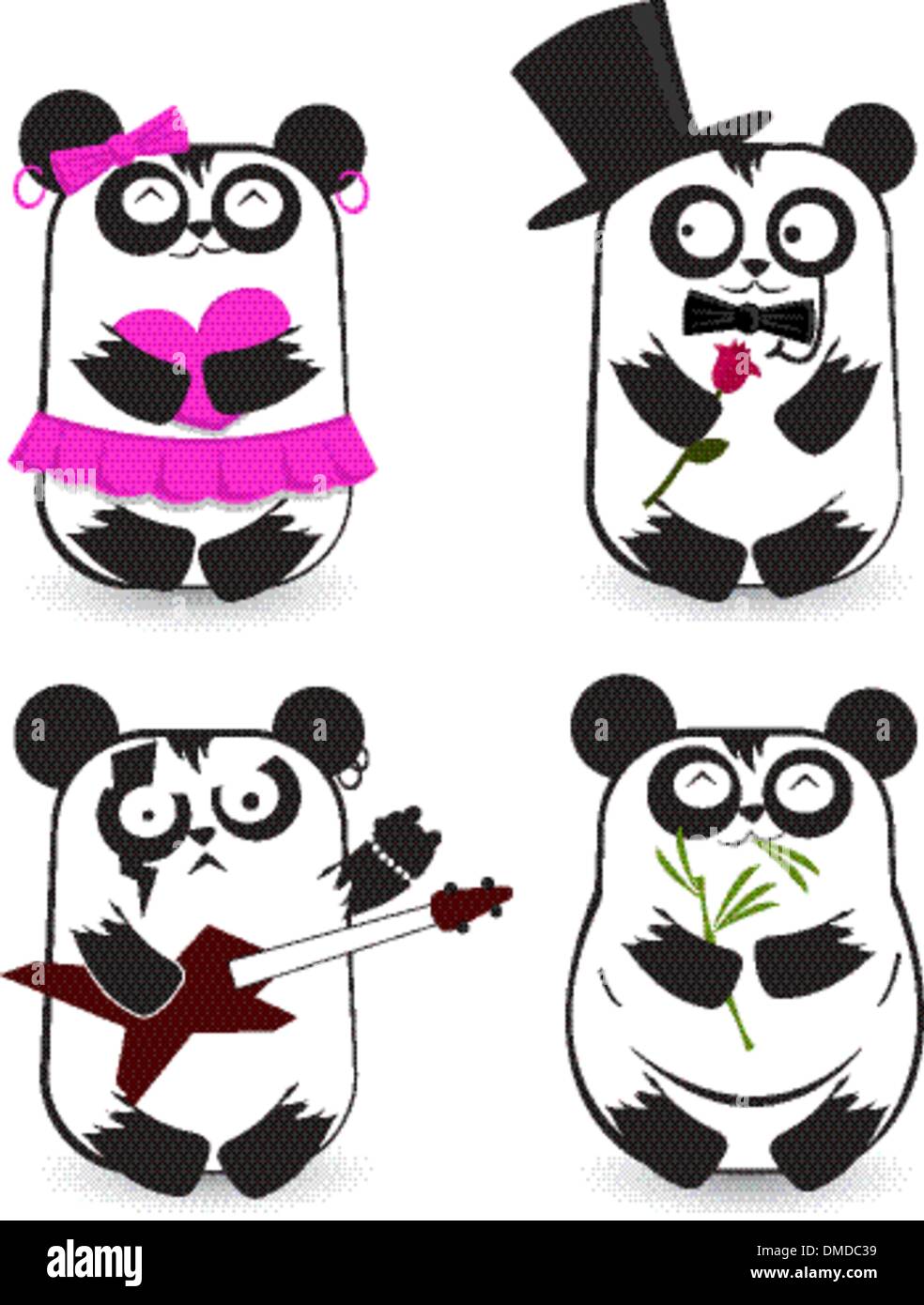Vector set of pandas Stock Vector Image & Art - Alamy
