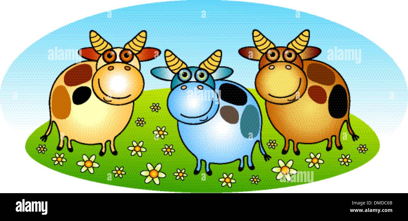 Circle of cows Stock Vector Images - Alamy
