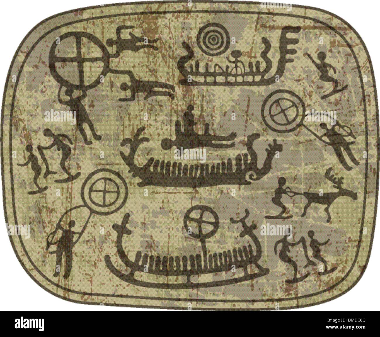 Petroglyph rock art Stock Vector Images - Alamy