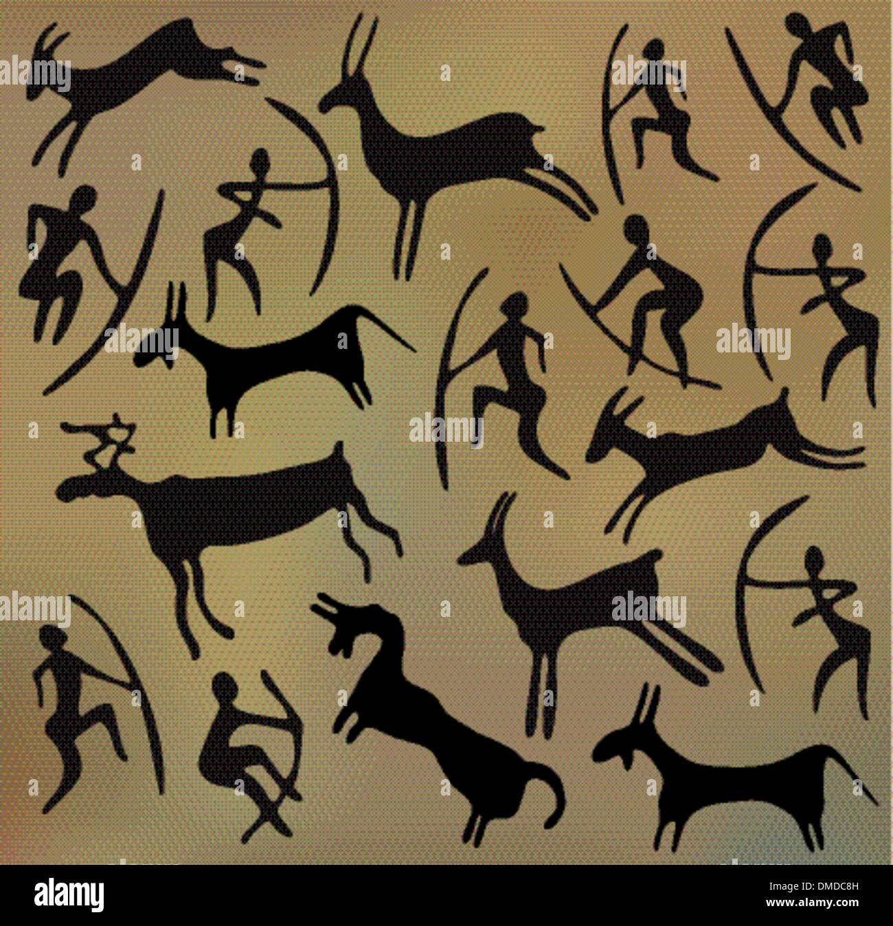 Prehistoric cave art symbols hi-res stock photography and images - Alamy