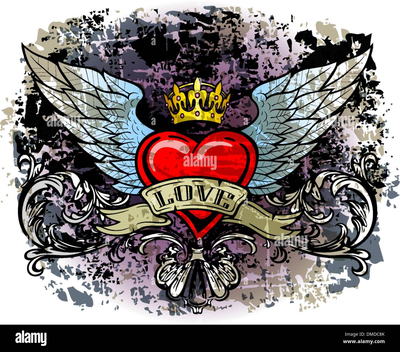 Heart with wings Stock Vector Image & Art - Alamy