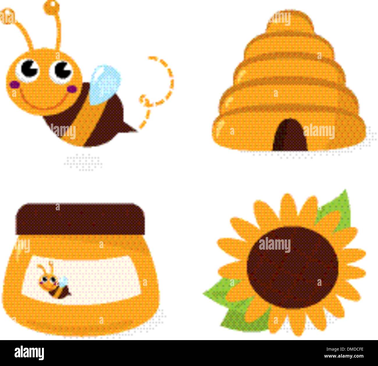 Honeybee on isolated white Stock Vector Images - Alamy
