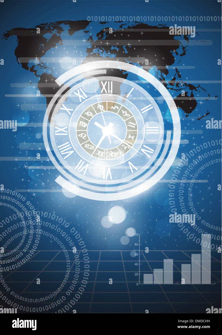Abstract clock and technology background Stock Vector Image & Art - Alamy