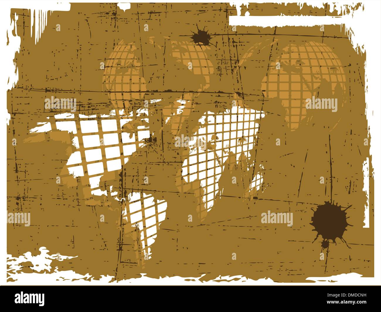 the vector retro grunge world map Stock Vector Image & Art - Alamy