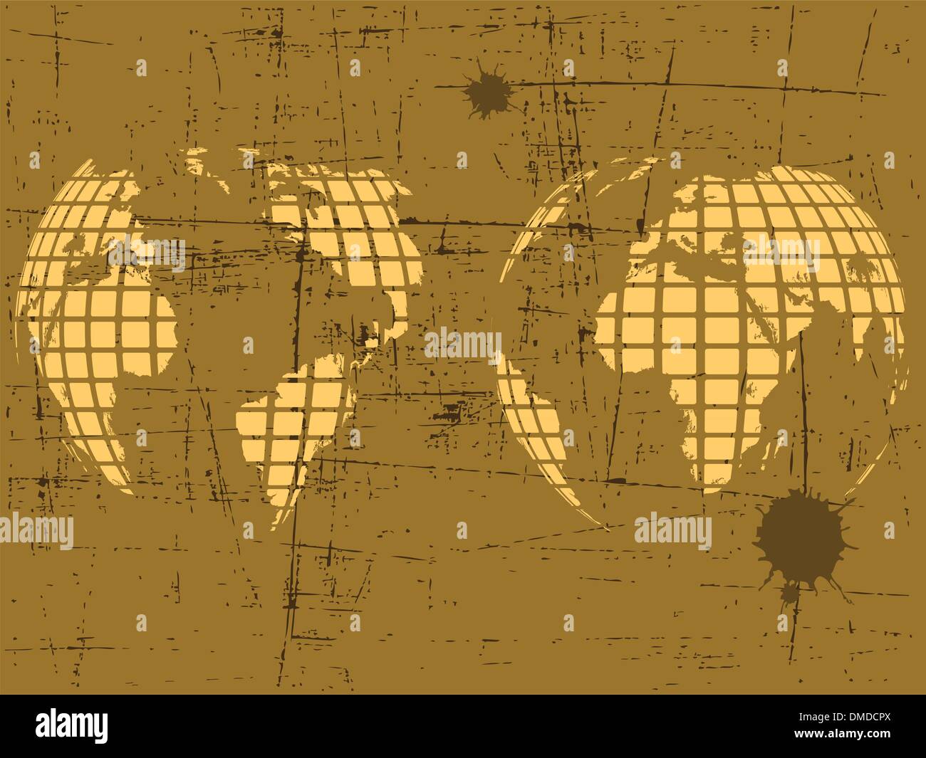 the vector retro grunge world map Stock Vector Image & Art - Alamy